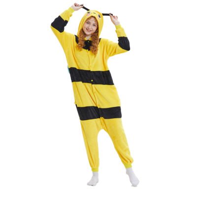 Cute Bee Onesie Kigurumi Pajamas Costumes for Women Men - Allonesie