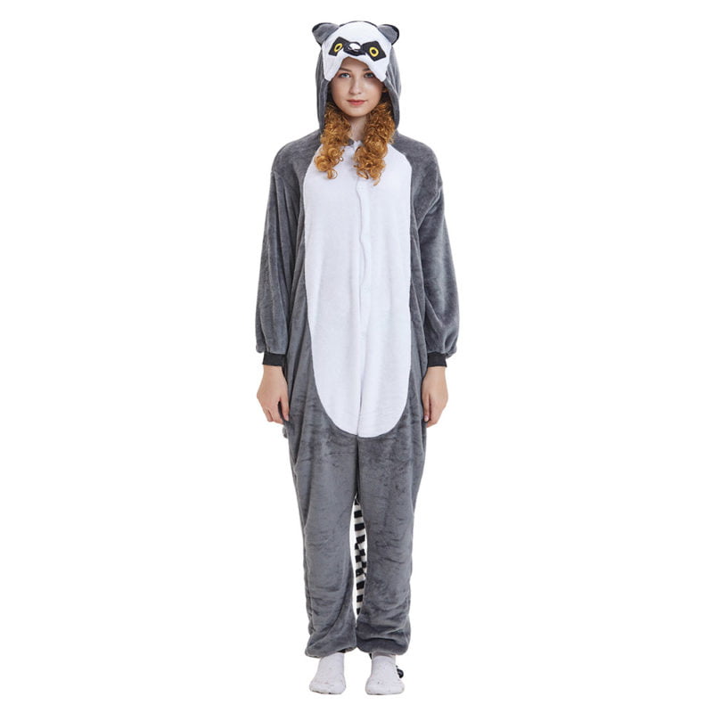 Monkey Onesie Ring-Tailed Lemur Kigurumi Women Men Pajama Animal ...