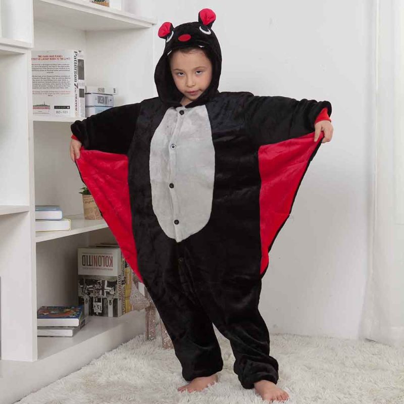 Black Bat Onesie Baby Kids Toddler Kigurumi Pajama Cosplay Party ...