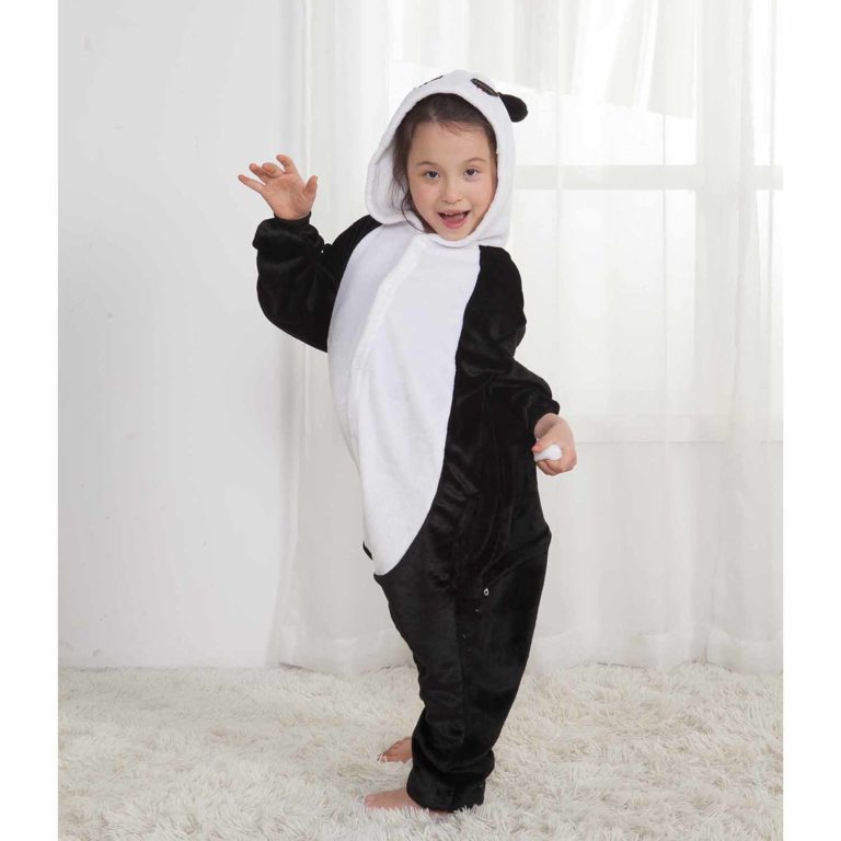 Kids Girls Panda Onesie Boys Pajamas Kigurumi Animal Costumes - Allonesie
