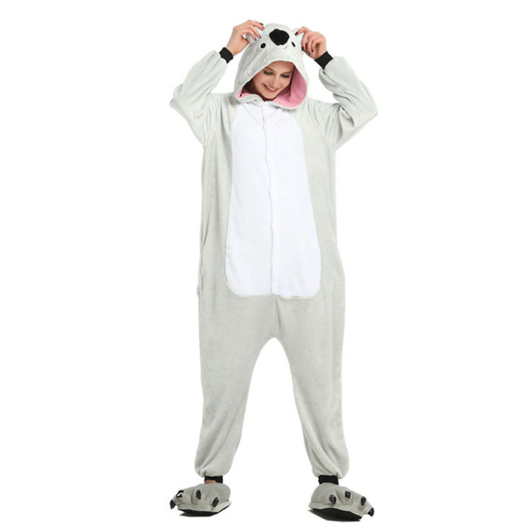 Gray Koala Onesie for Adults Women Men Kigurumi Animal Costumes Pajamas ...
