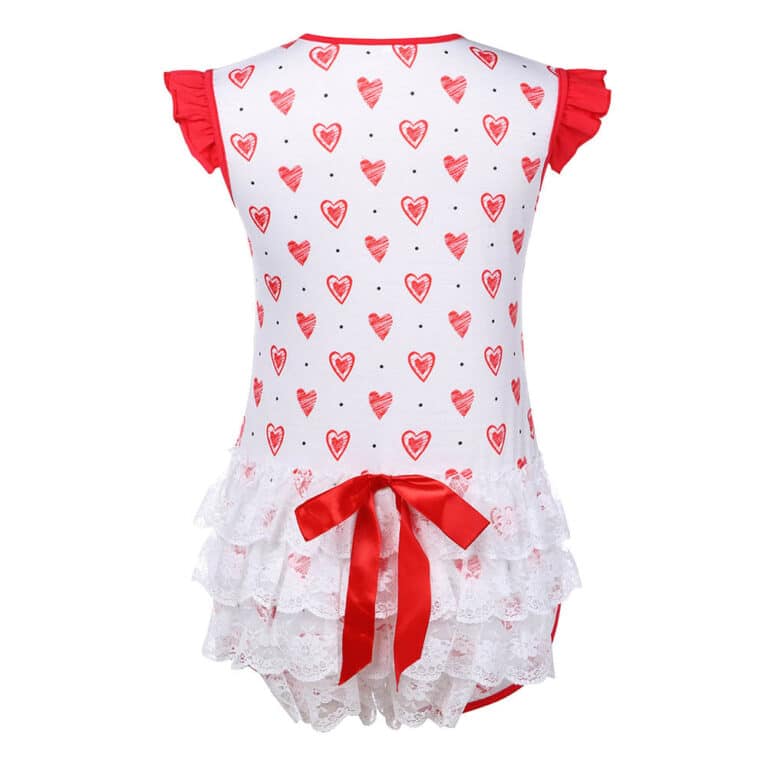 Adult Baby Onesie for Women Cute Red Heart Diaper Lover (ABDL) Snap ...