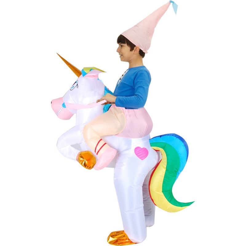 Inflatable Halloween Unicorn Riding Costumes for Adults & Kids