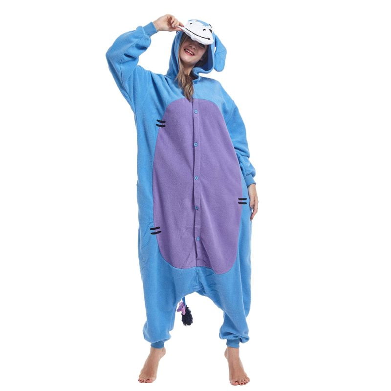 Winnie The Pooh Eeyore Costume for Adult Eeyore Onesie Pajamas