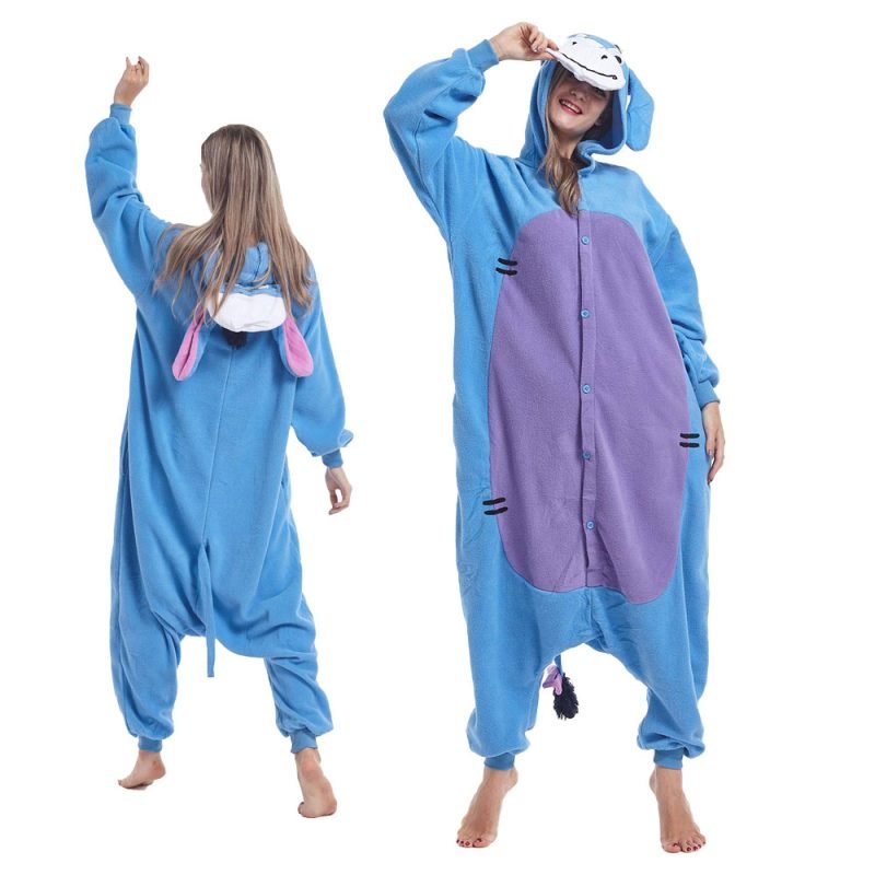 Winnie The Pooh Eeyore Costume for Adult Eeyore Onesie Pajamas